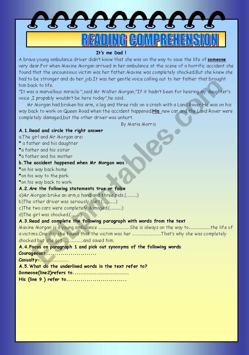 It´s Dad. - ESL worksheet by manel chaker