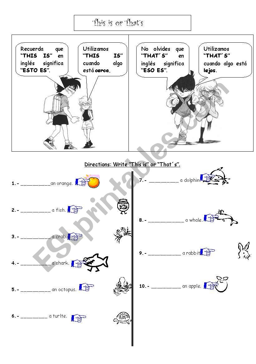 This is or That´s??? - ESL worksheet by pifernac