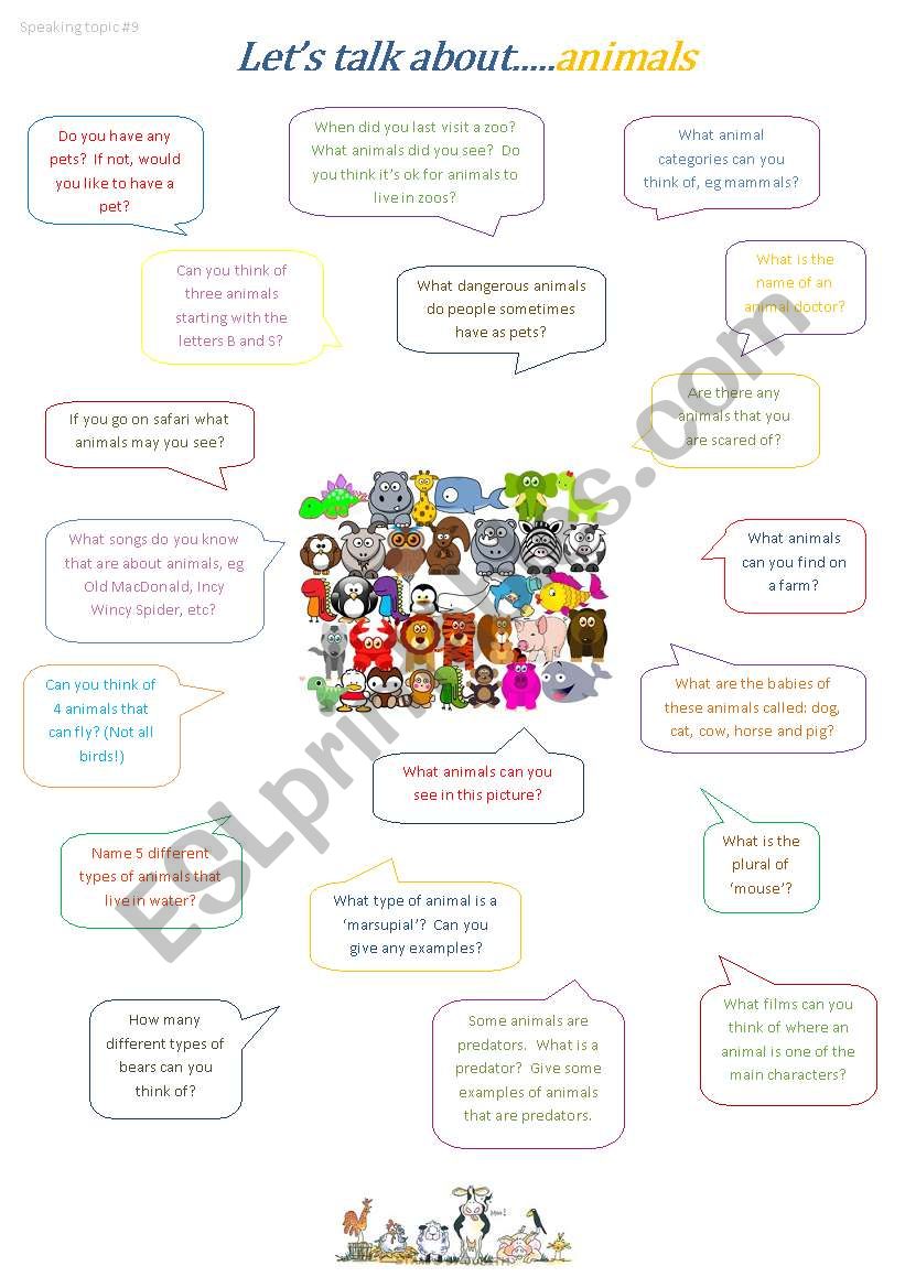 Let´s Talk About...Animals - ESL worksheet by muppet007