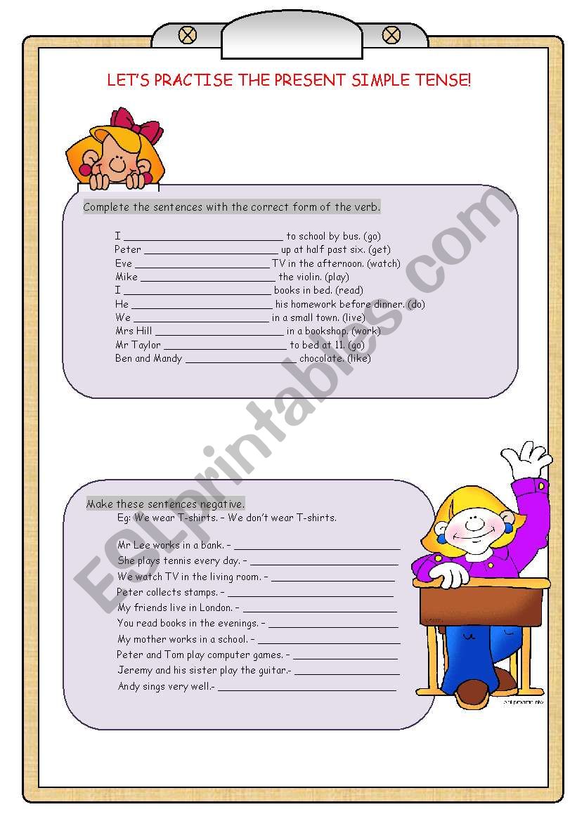 Let´s Practise the Present Simple Tense! - ESL worksheet by kissnetothedit