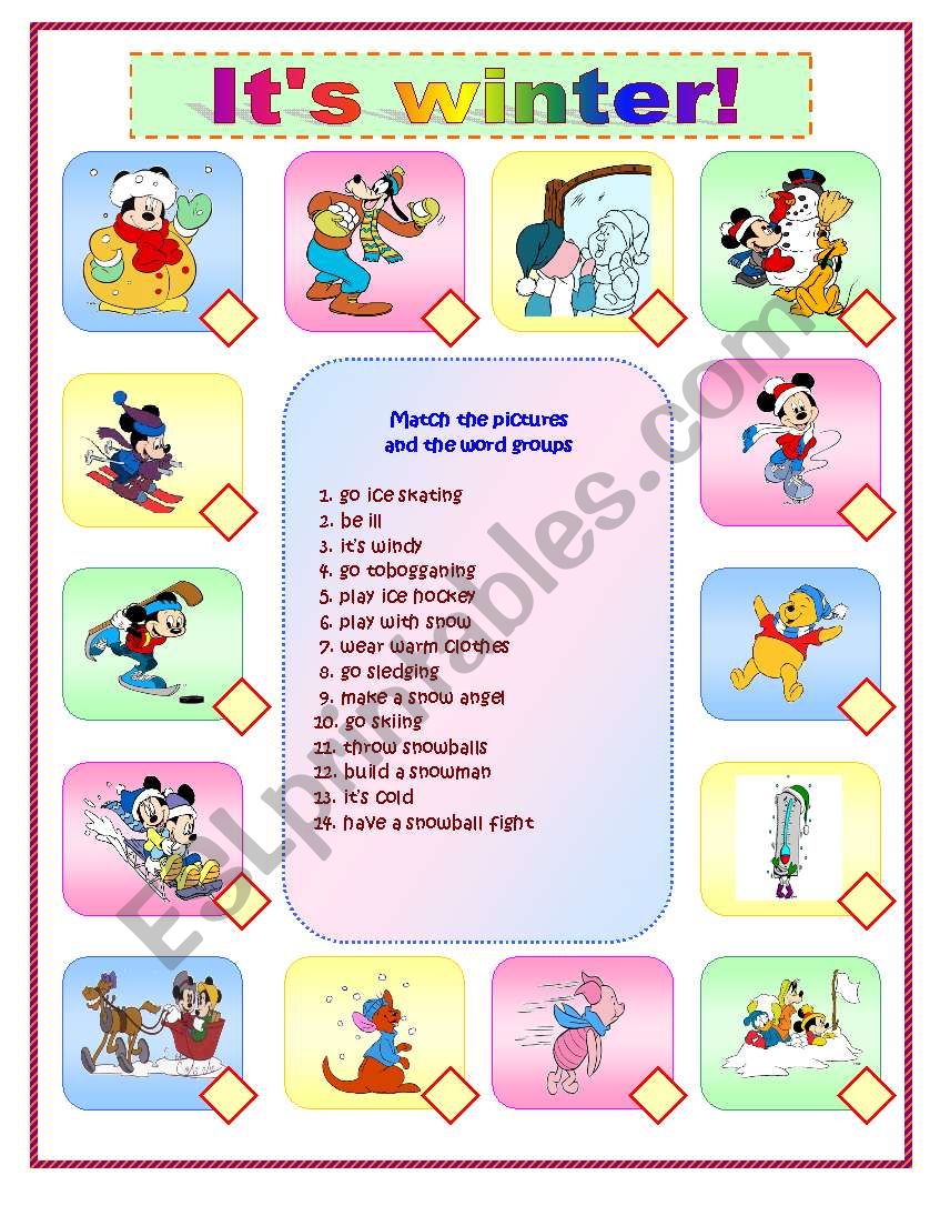 It´s winter! - ESL worksheet by Krümel