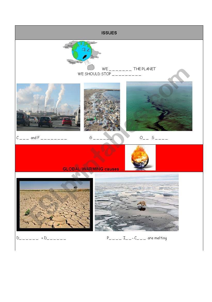 Environment - Worksheet n° 1 - ESL worksheet by missdurot