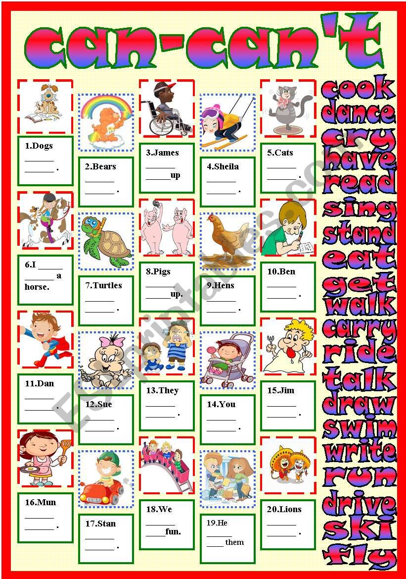 can can´t - ESL worksheet by LILIAAMALIA