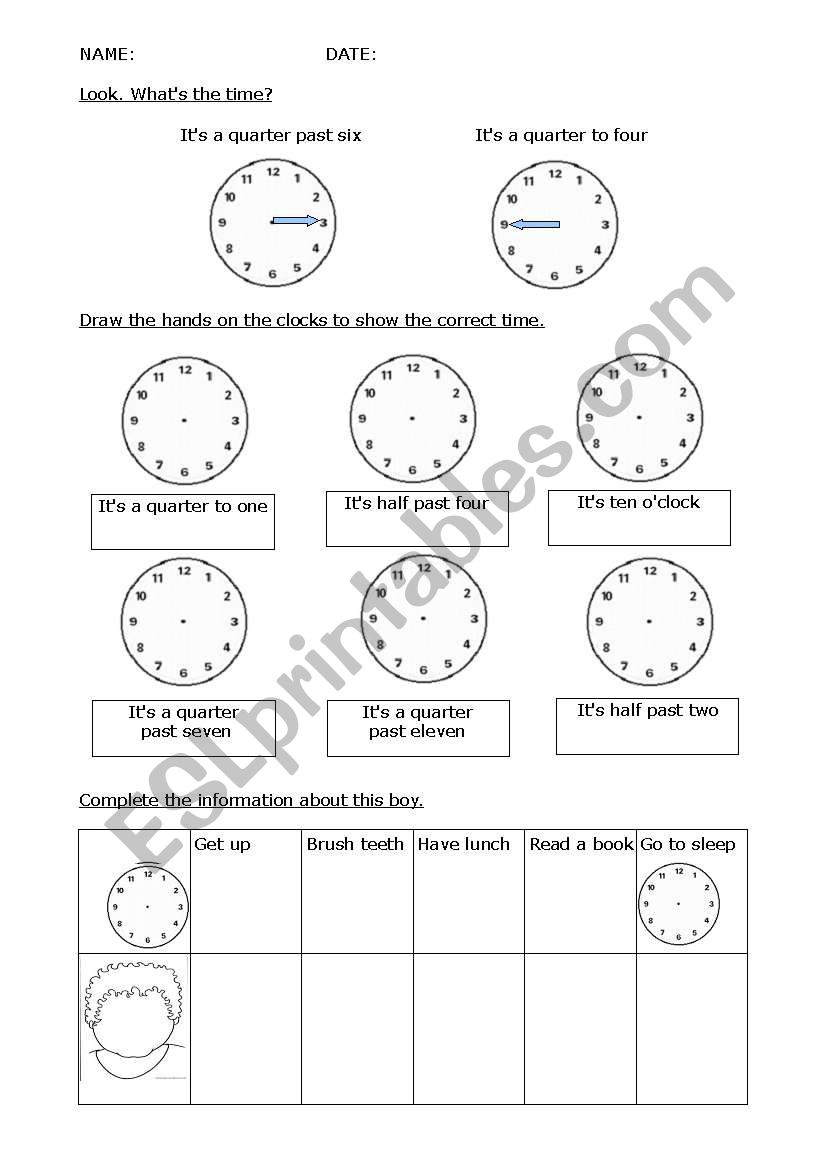 What´s the time? - ESL worksheet by mssu