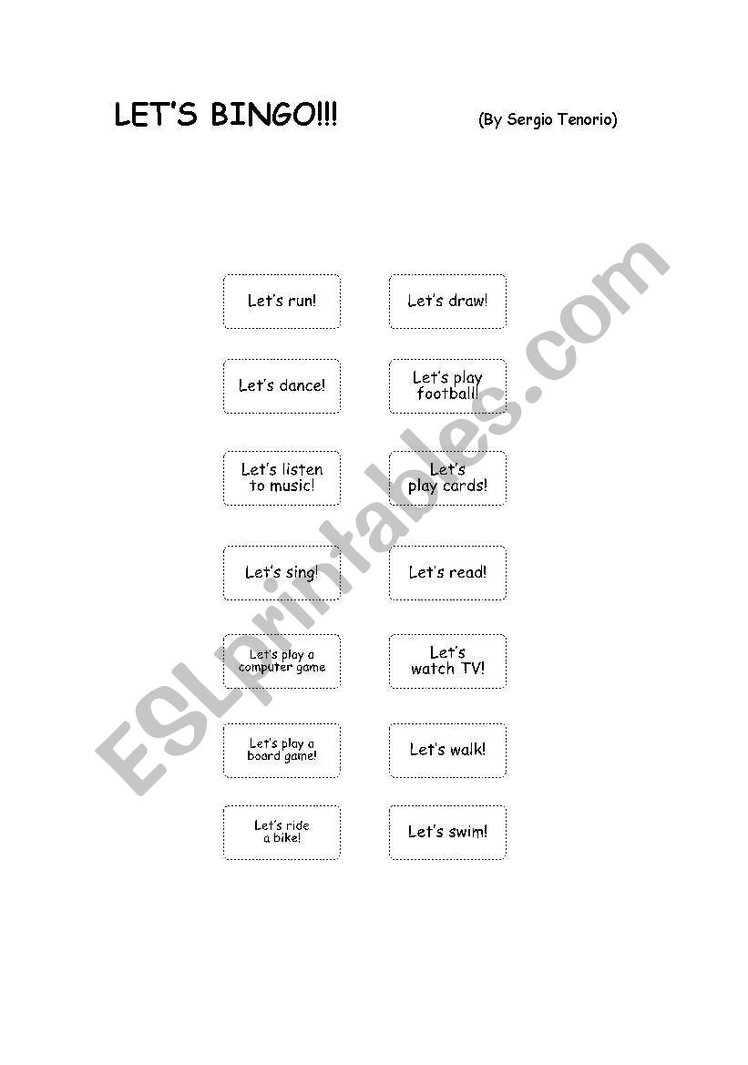 English worksheets: Let´s Bingo!