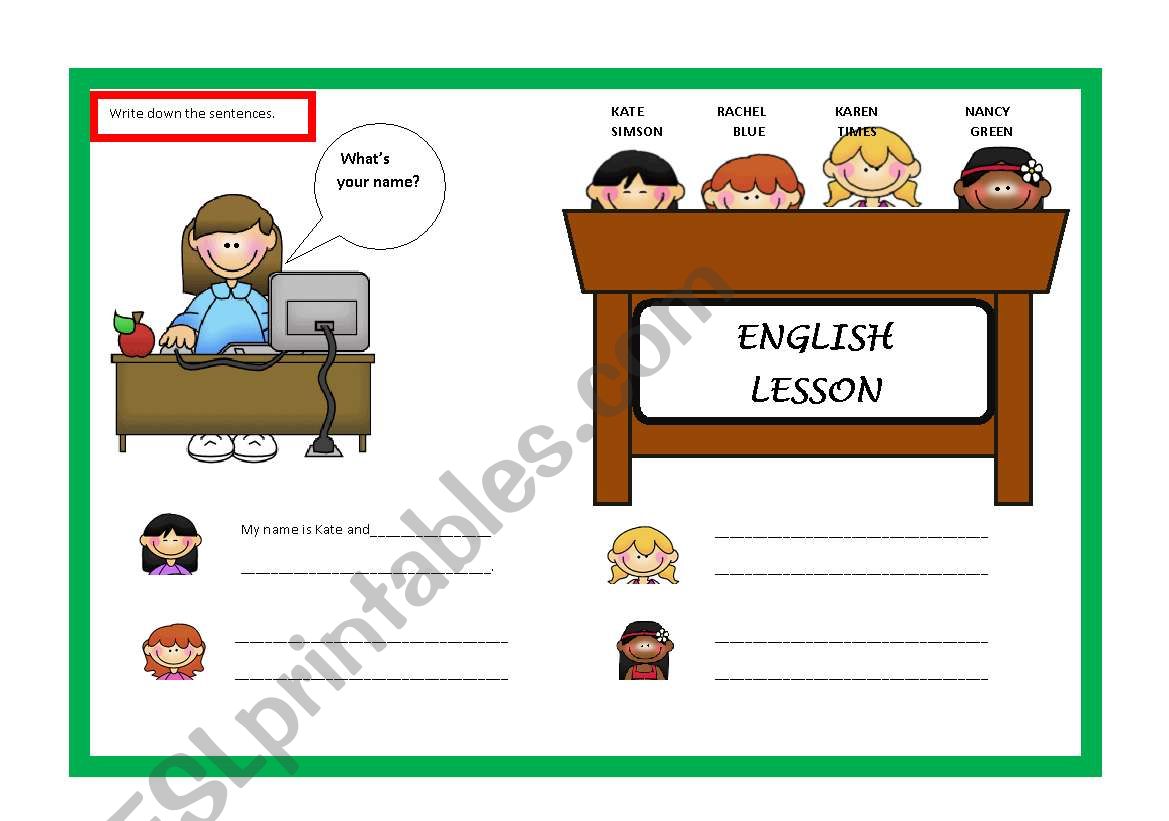 What´s your name? - ESL worksheet by AlexandraDores