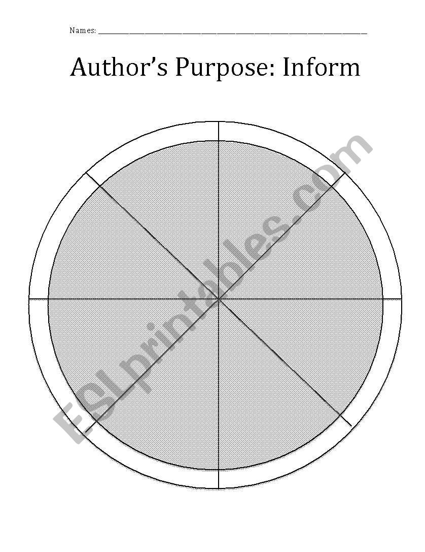 English worksheets: Author´s Purpose Sort