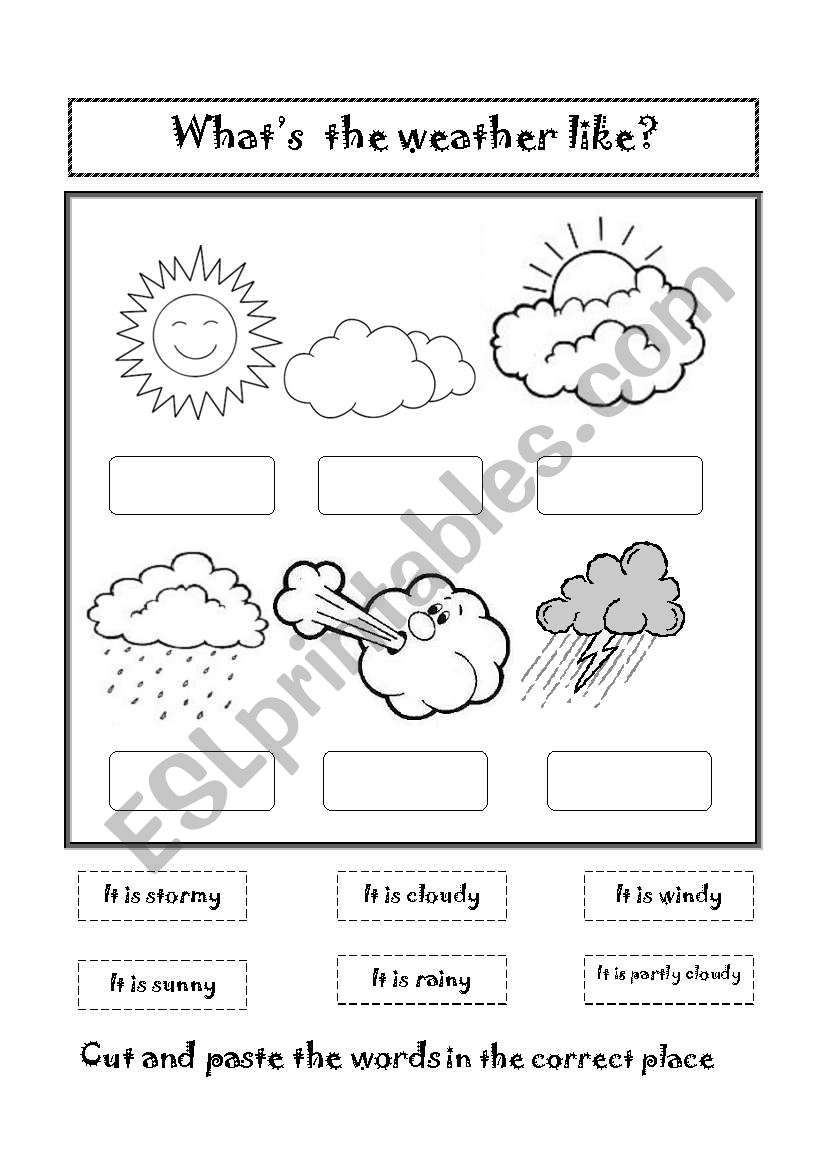 What´s the weather like? - ESL worksheet by Mara69