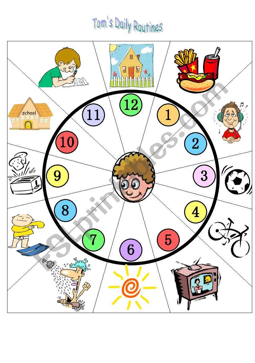 Daily Routines Poster Daily Routine Worksheet Daily Routine Rezfoods