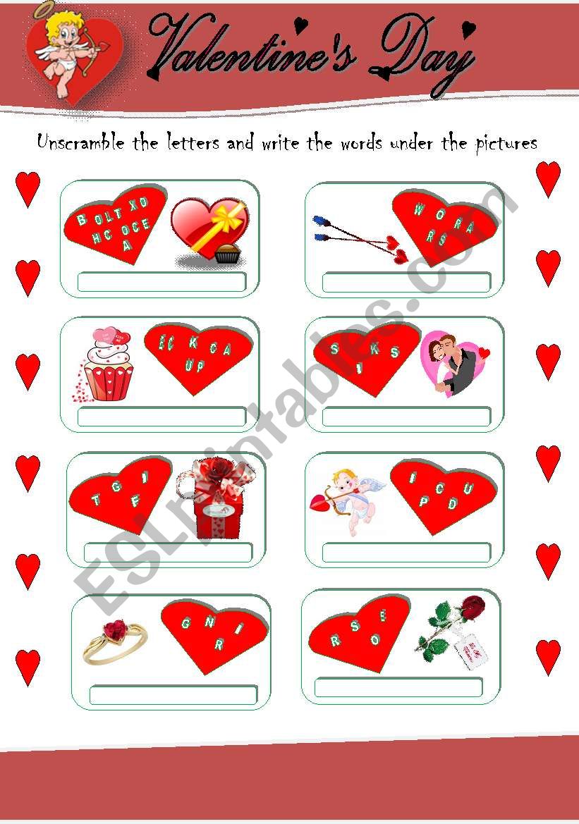 Valentine´s Day worksheet - ESL worksheet by agathachristiefan