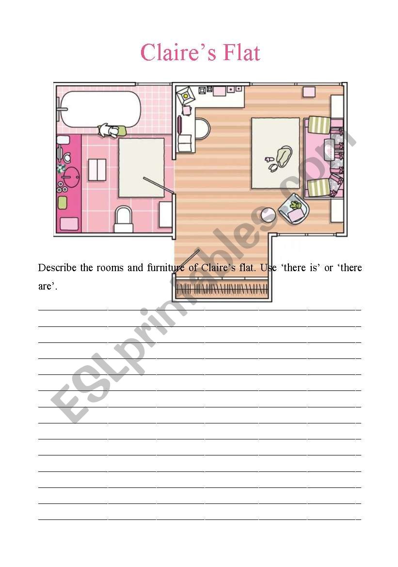 Claire´s flat - ESL worksheet by nomilux