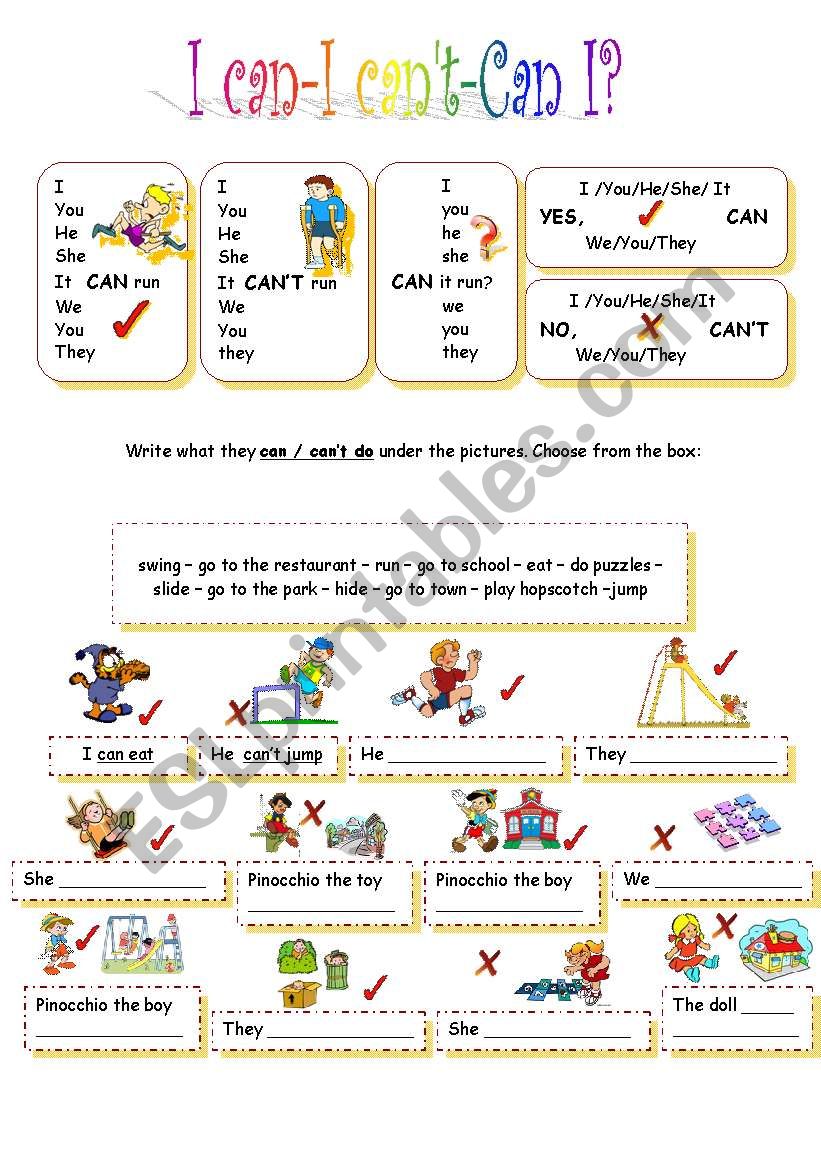 I can - Can I - I can´t - ESL worksheet by maripa