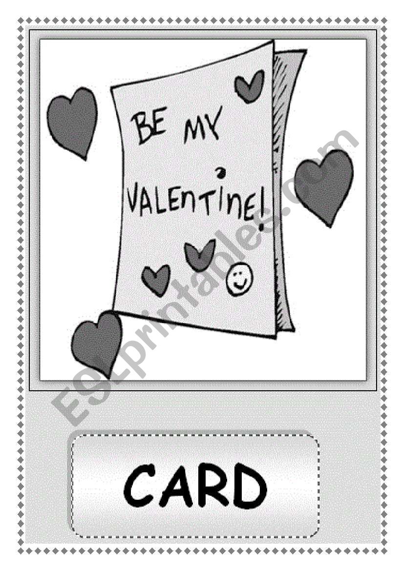 Valentine´s Day Black and White Flashcards - ESL worksheet by LittleFatMan