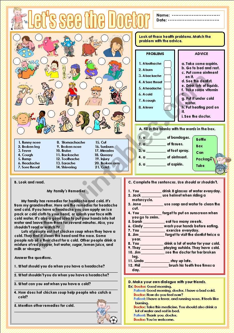 Let´s see the doctor (EDIT WORKSHEET) - ESL worksheet by Ayrin