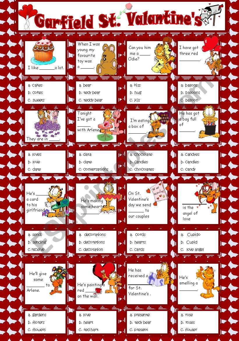 Multiple choice St. Valentine´s day - ESL worksheet by lili27