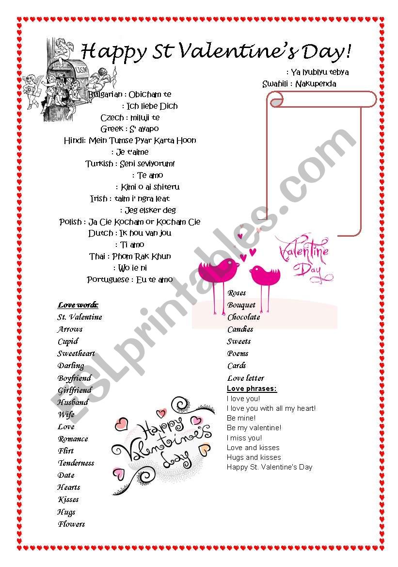 Happy St Valentine´s Day - ESL worksheet by rishafm