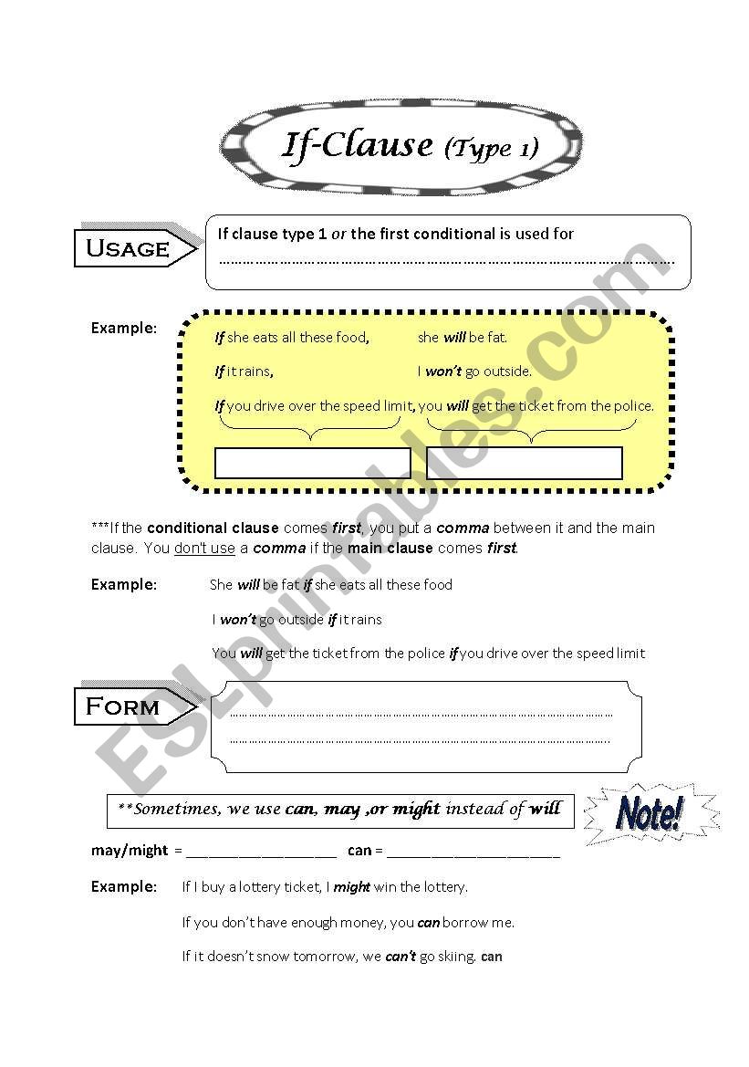 If clause type1 - ESL worksheet by doublee
