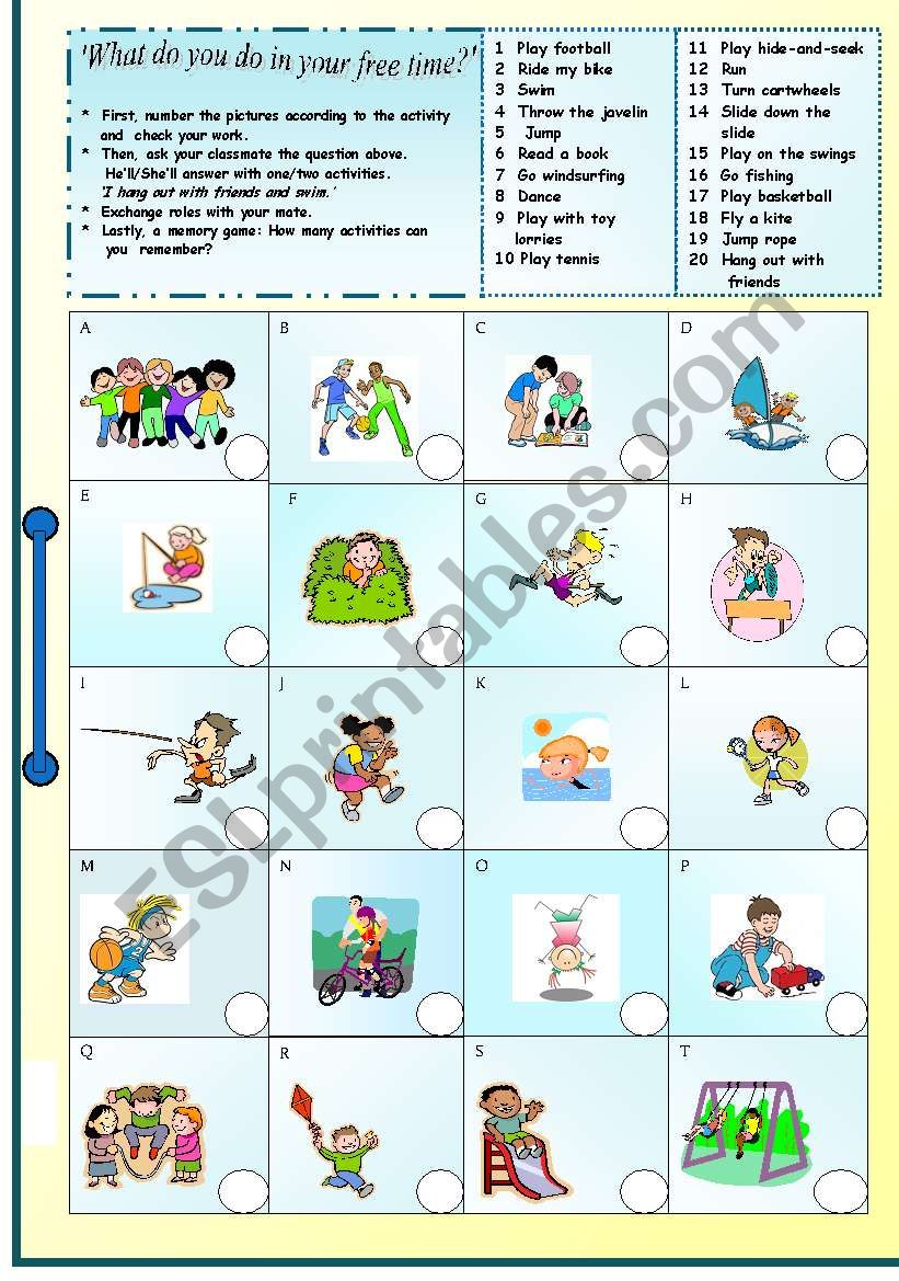 What Do You Do In Your Free Time ESL Worksheet By Alexia11