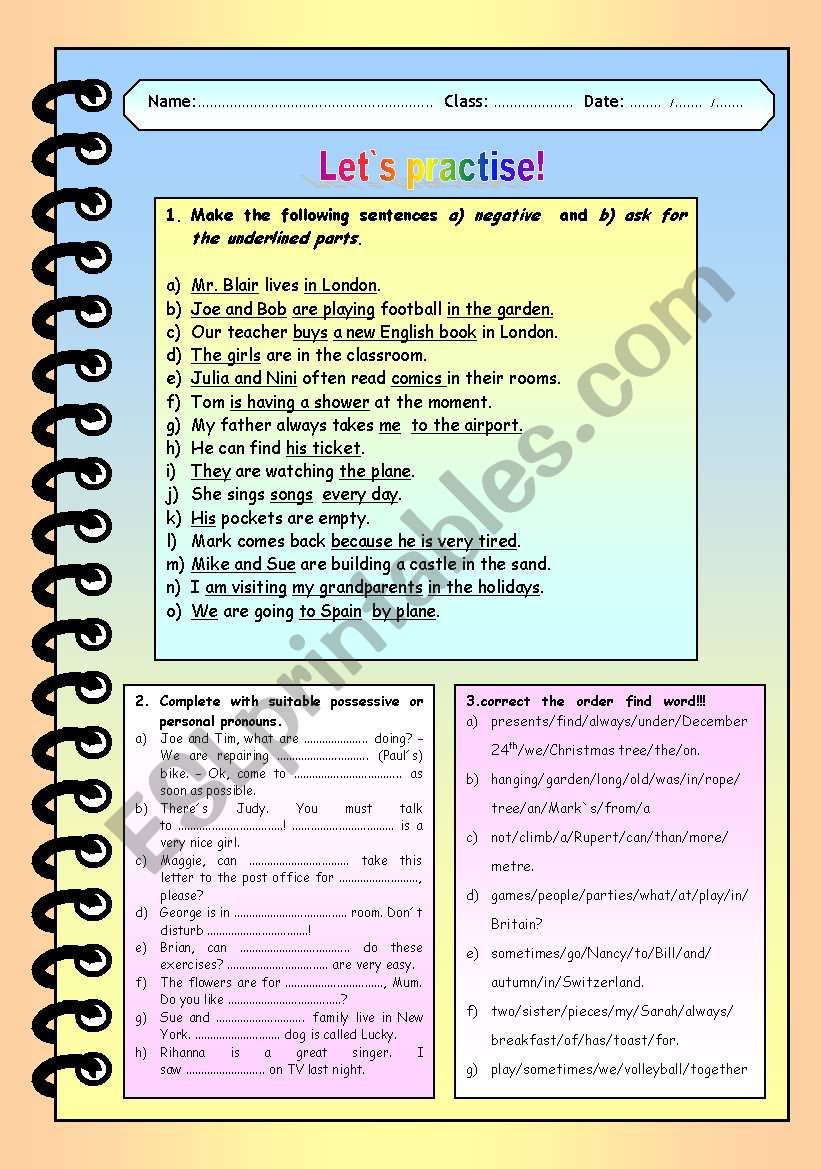 Let`s practise! - ESL worksheet by weik