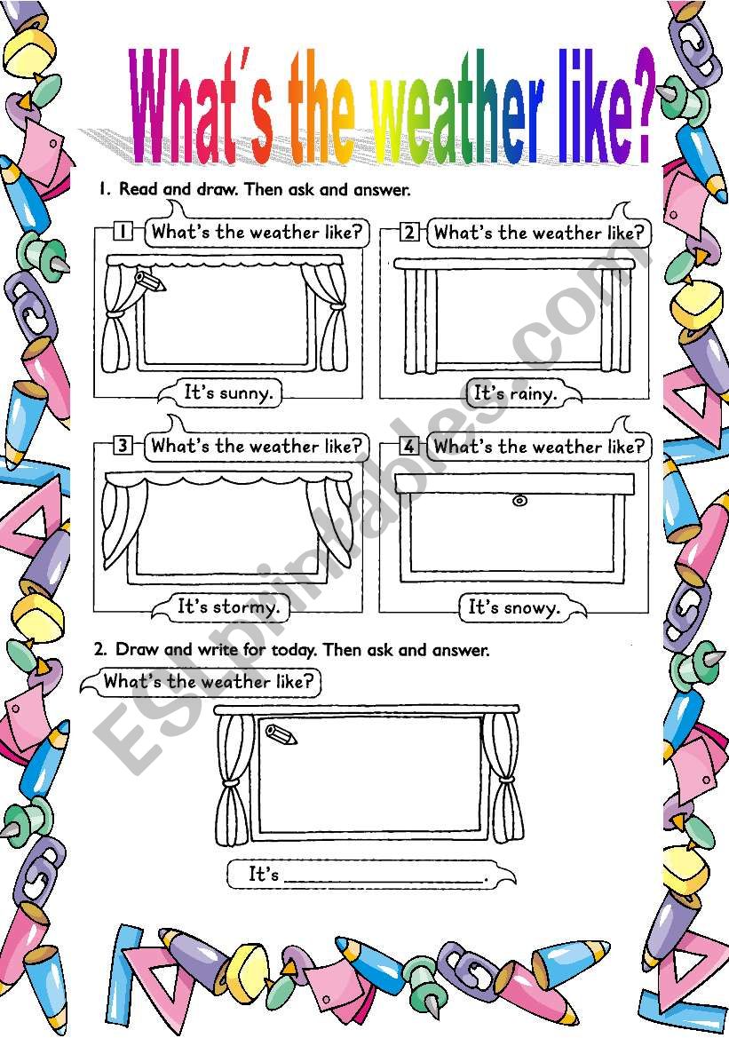 What´s the weather like? - ESL worksheet by DIOS