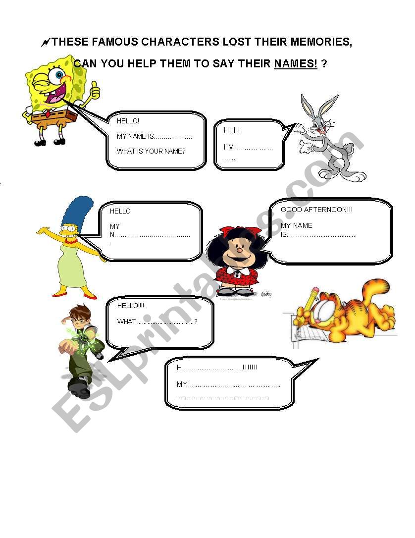 hello ,What´s your name? - ESL worksheet by Danonanette