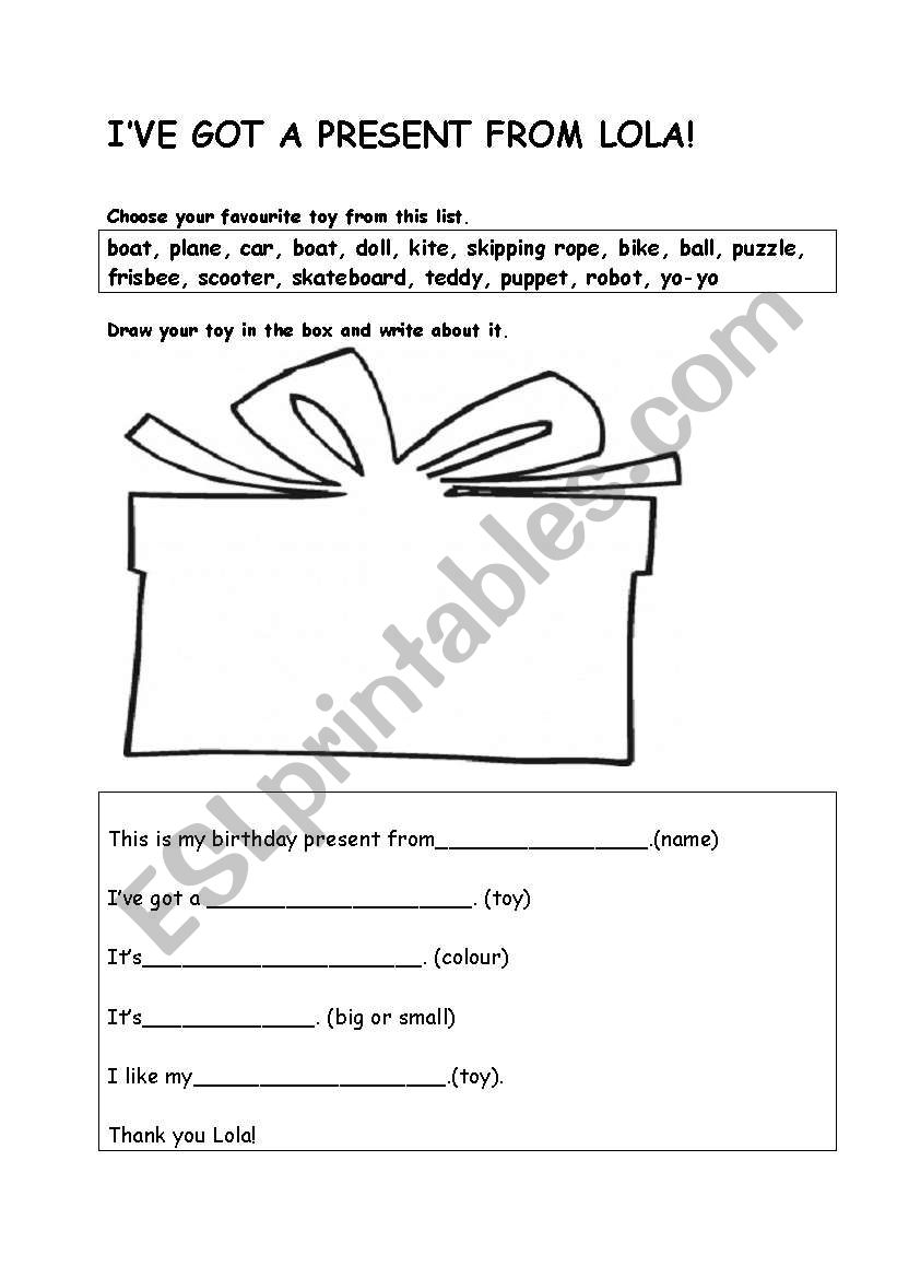English worksheets: Lola´s Present