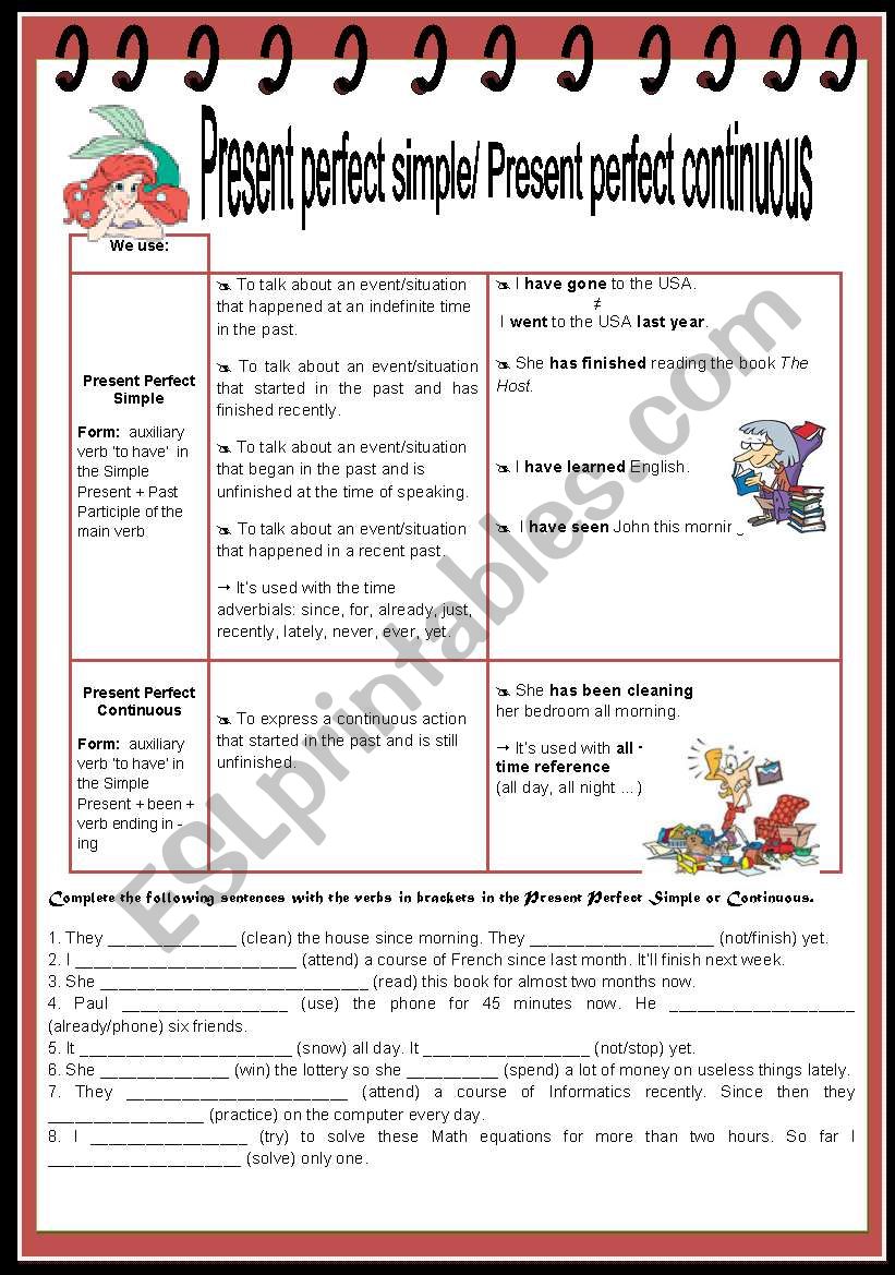 Present Perfect Simple Present Perfect Continuous ESL Worksheet By 