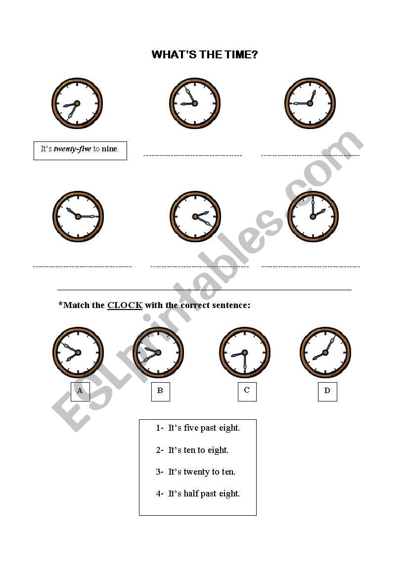 What´s the time - ESL worksheet by Macumbaglup
