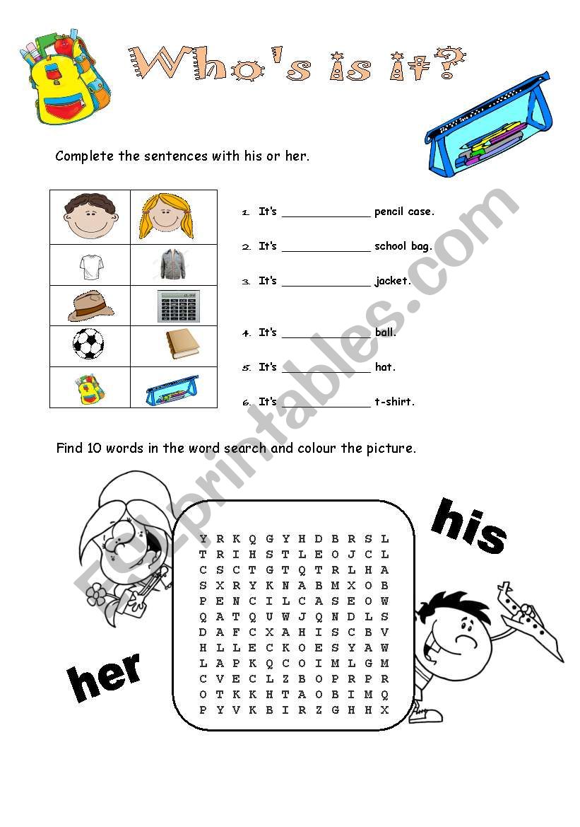 Who´s is it? - ESL worksheet by Mariuzel