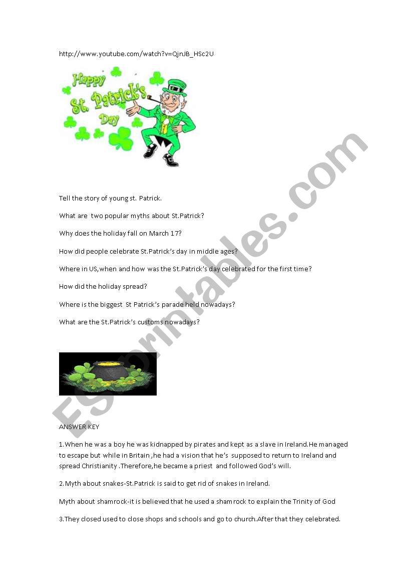 St Patrick´s day - ESL worksheet by black Inez