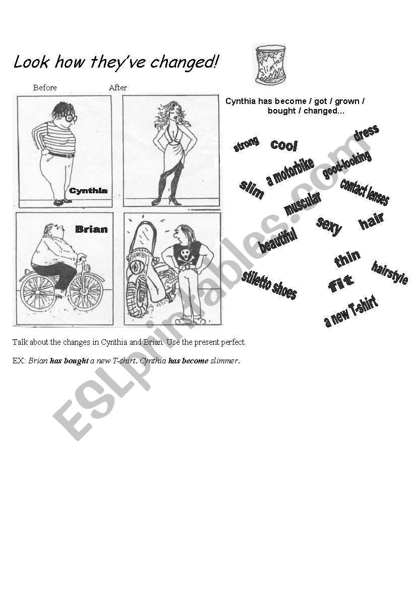 English worksheets: Look how they´ve changed!