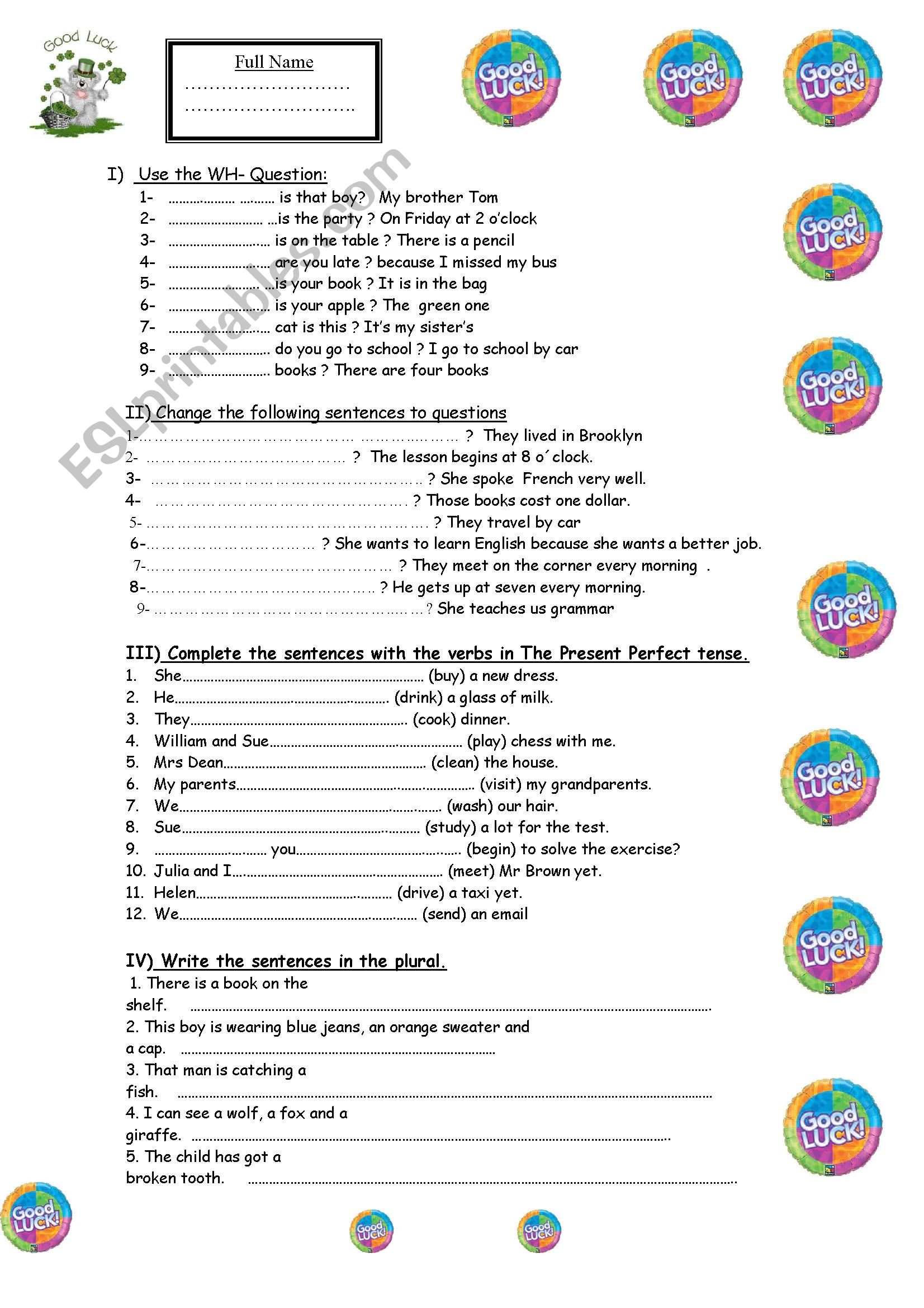 English Test For The Intermediate Level ESL Worksheet By Strongwildrose