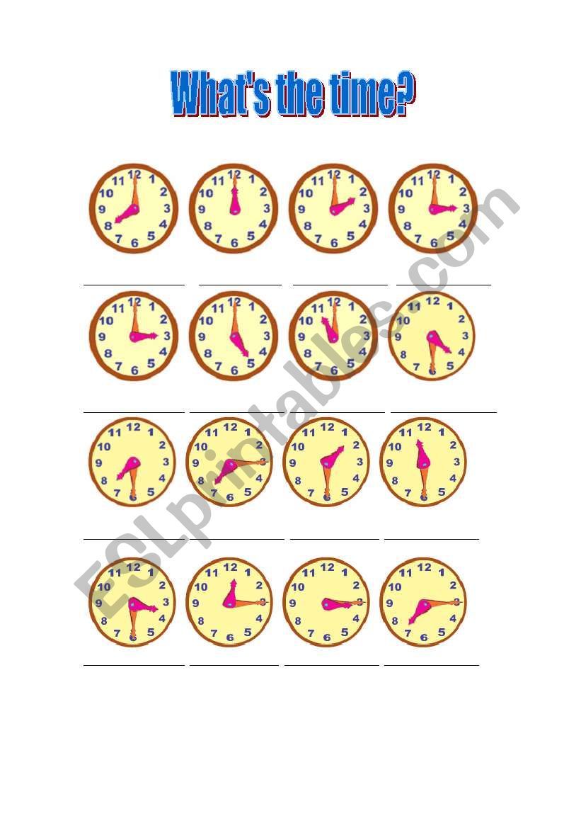 What´s the time? - ESL worksheet by aronime