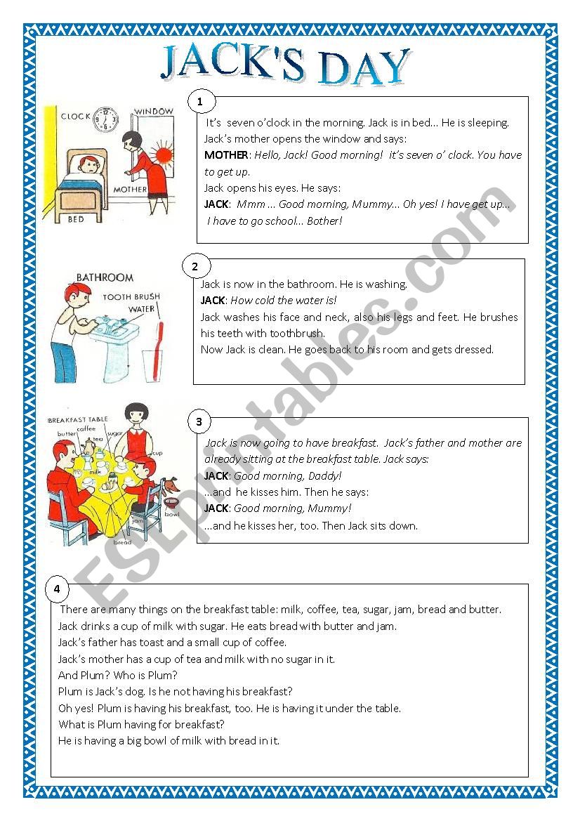 JACK´S DAY - ESL worksheet by pallino
