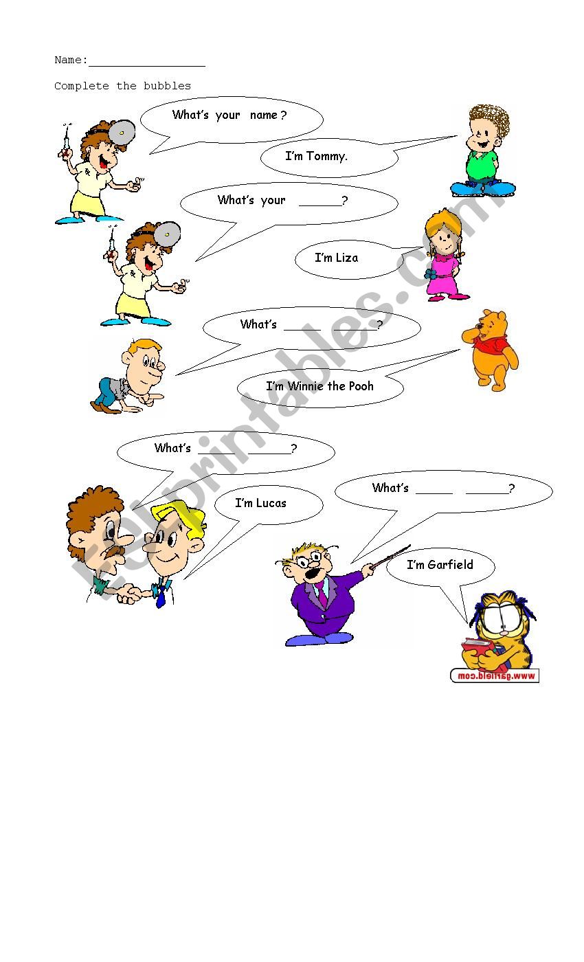 WhatÂ´s your name? - ESL worksheet by panchuyo