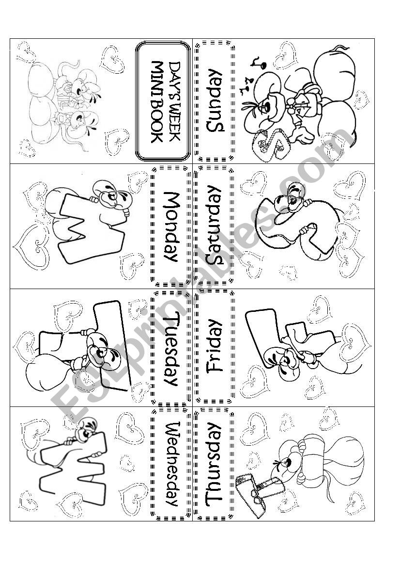DAY´S MINI BOOK - ESL worksheet by Mara69
