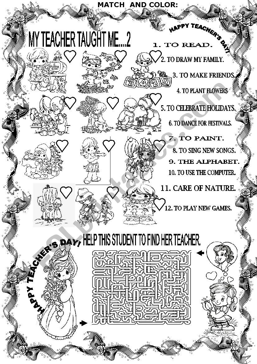 TEACHER´S DAY - ESL worksheet by beauty and the best