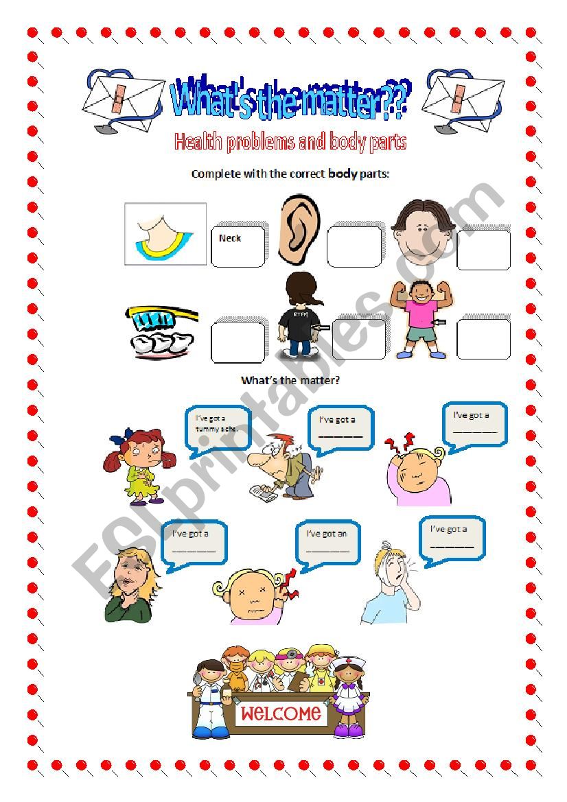 what´s the matter?health problems - ESL worksheet by marta veiga