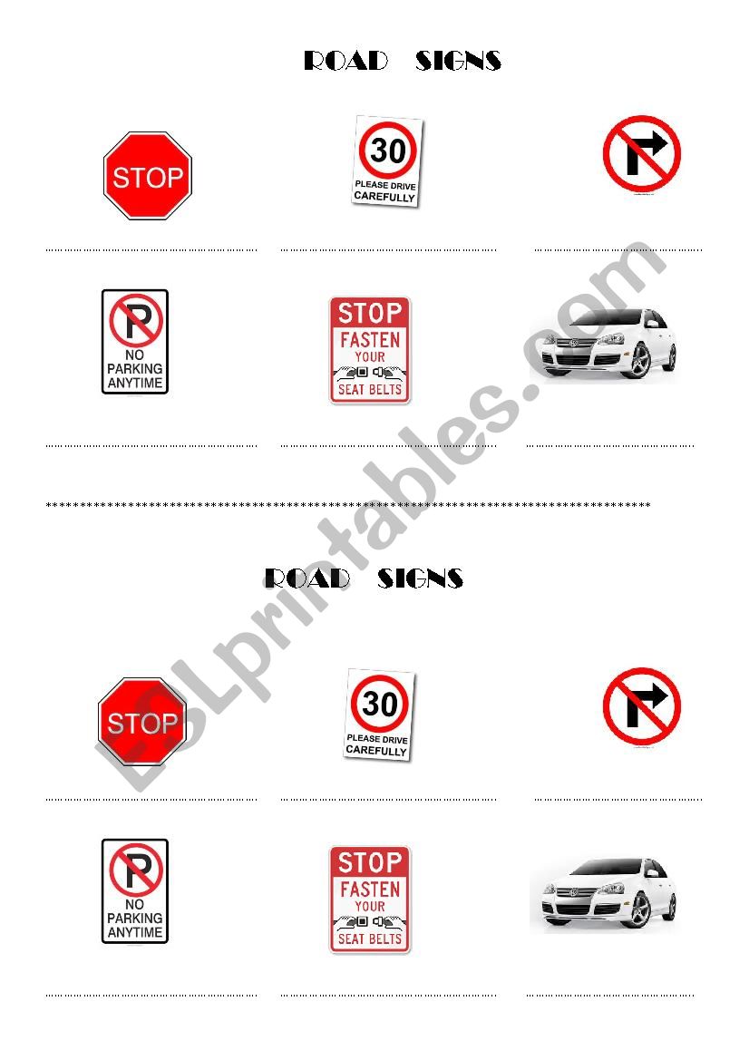MUST MUSTN´T with ROAD SIGNS - ESL worksheet by jesslorne