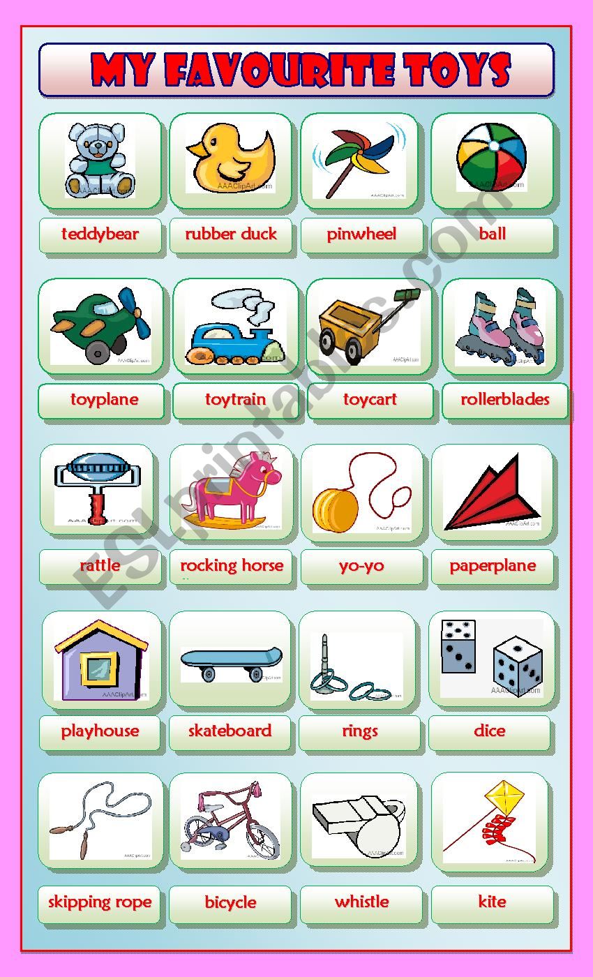 My Favourite Toys Esl Worksheet By Krümel
