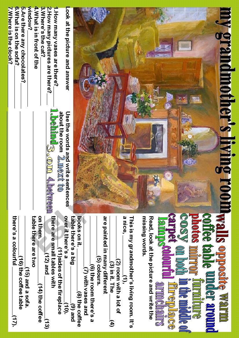 my grandmother´s living room - ESL worksheet by LILIAAMALIA