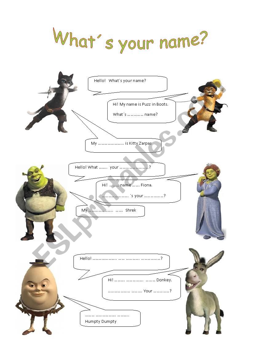 What´s your name? - ESL worksheet by candu25