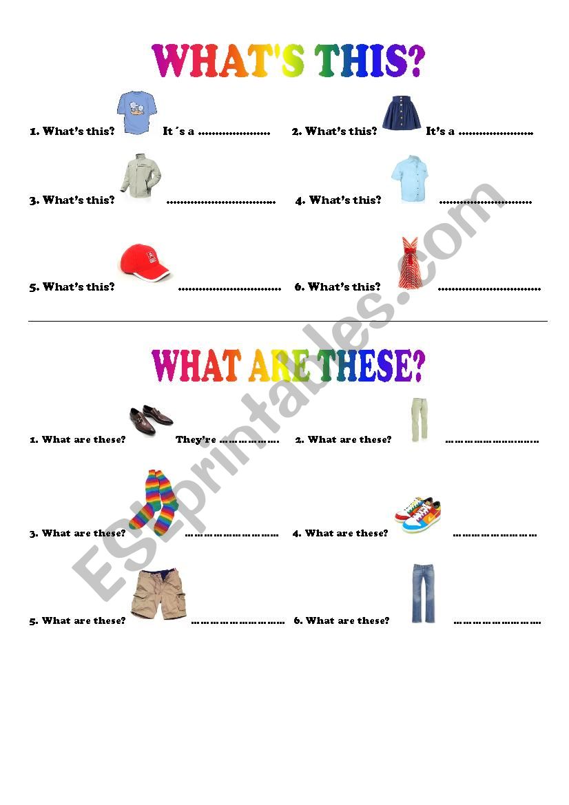 WHAT´S THIS? or WHAT ARE THESE? - ESL worksheet by carolina26