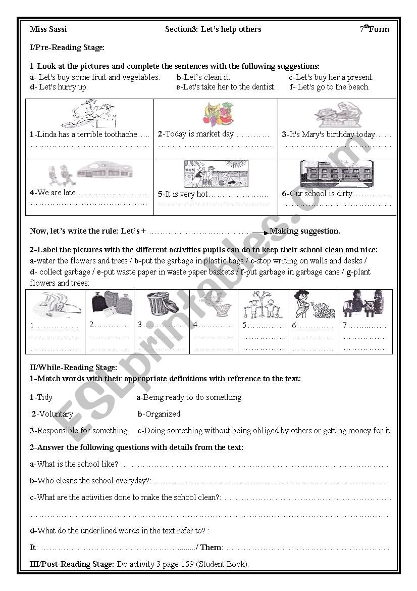 Let´s help others - ESL worksheet by kaousassi