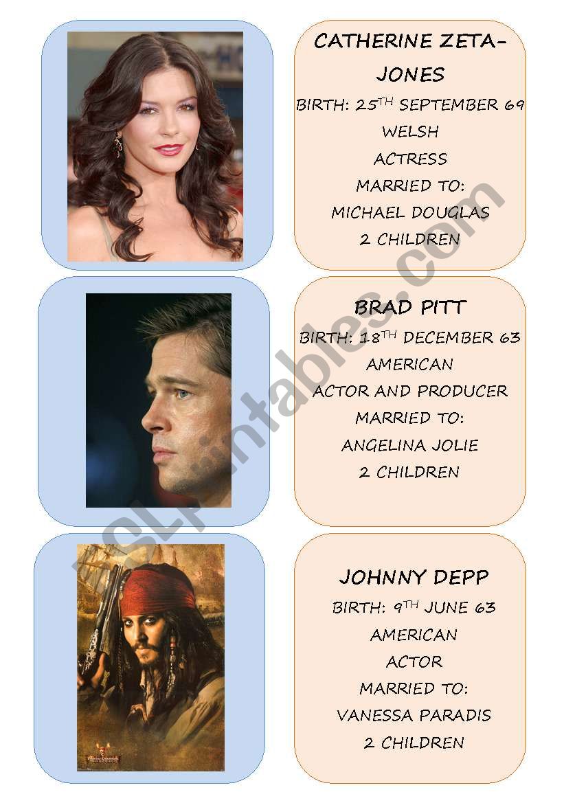 Who´s who? (set 4 of 4) - ESL worksheet by Mguida