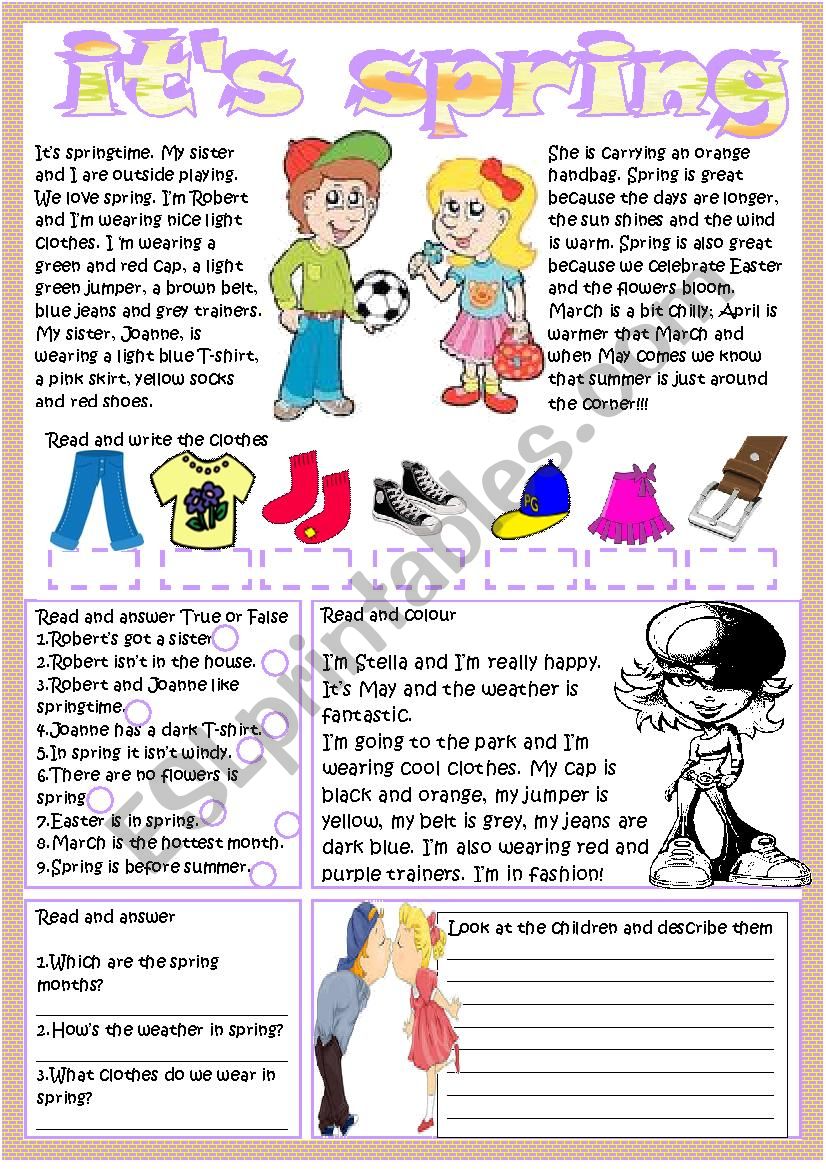 it´s spring - ESL worksheet by LILIAAMALIA