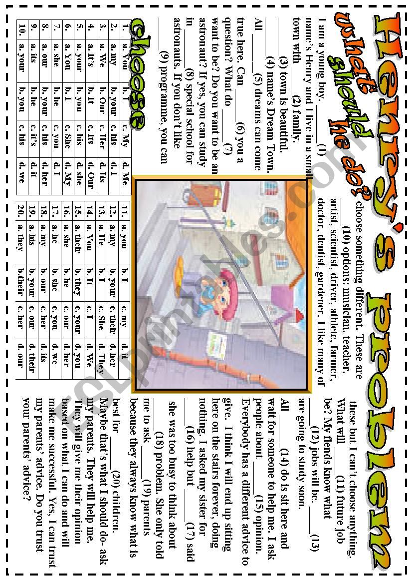Henry´s problem - ESL worksheet by LILIAAMALIA