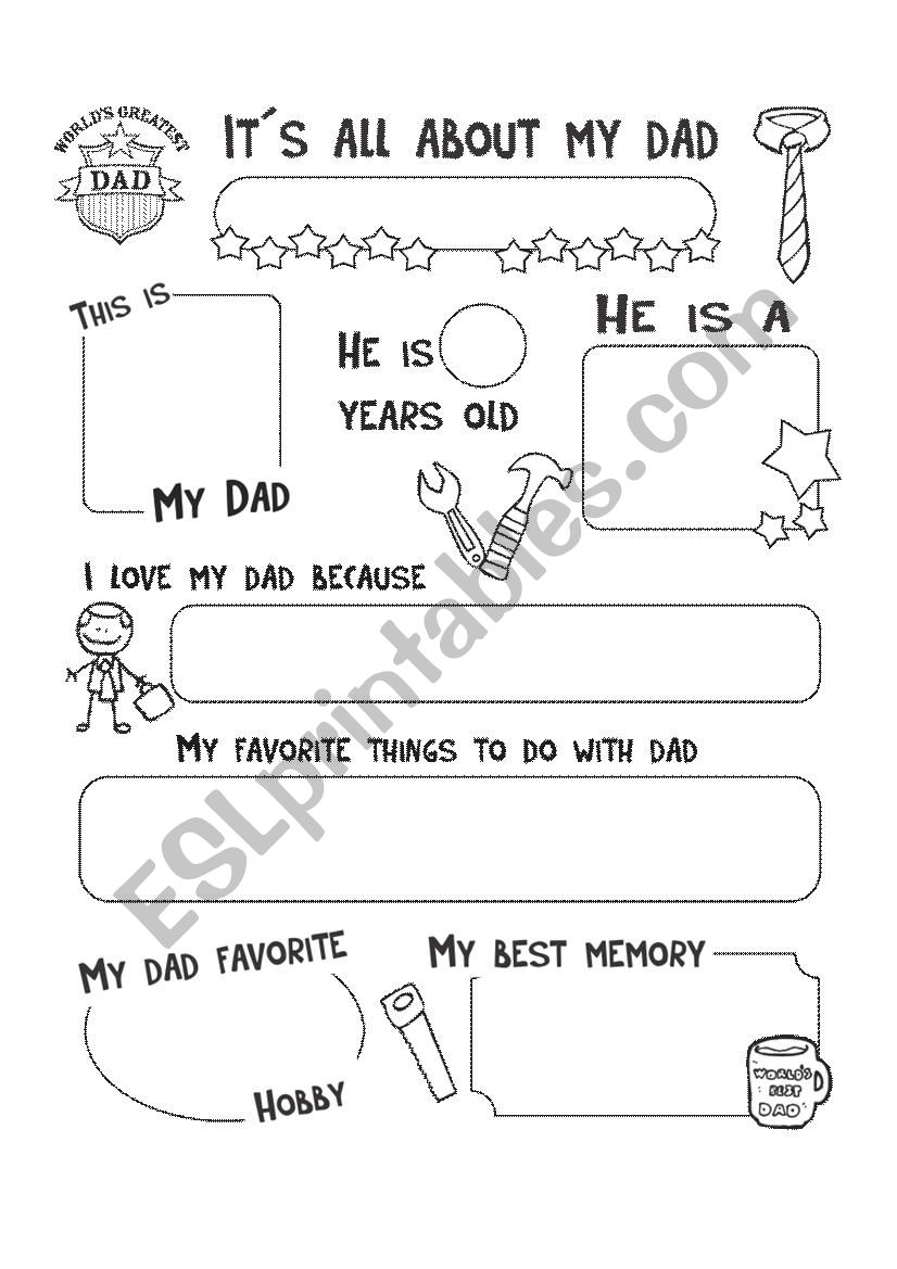 It´s all about my dad - ESL worksheet by luciaphdezc
