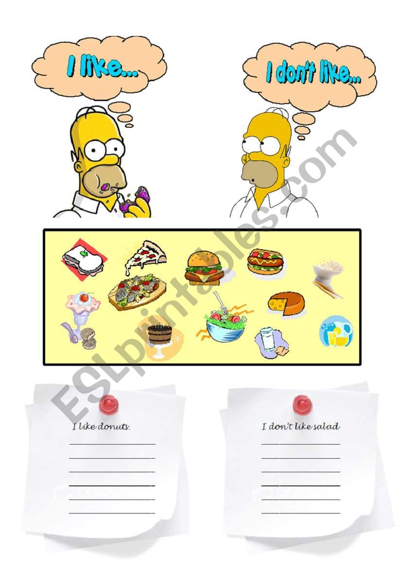 like don´t like - ESL worksheet by janeco