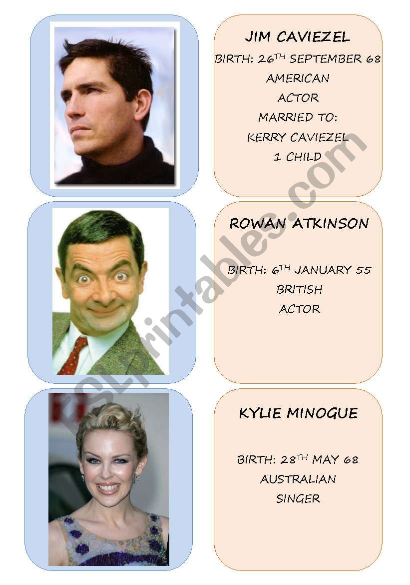 Who´s who? 6 (out of 7) - ESL worksheet by Mguida